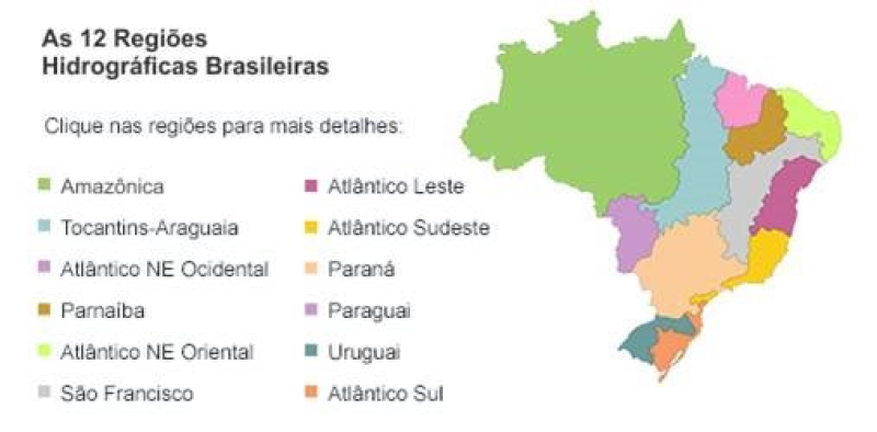 Mapas das Regiões Hidrográficas do Brasil